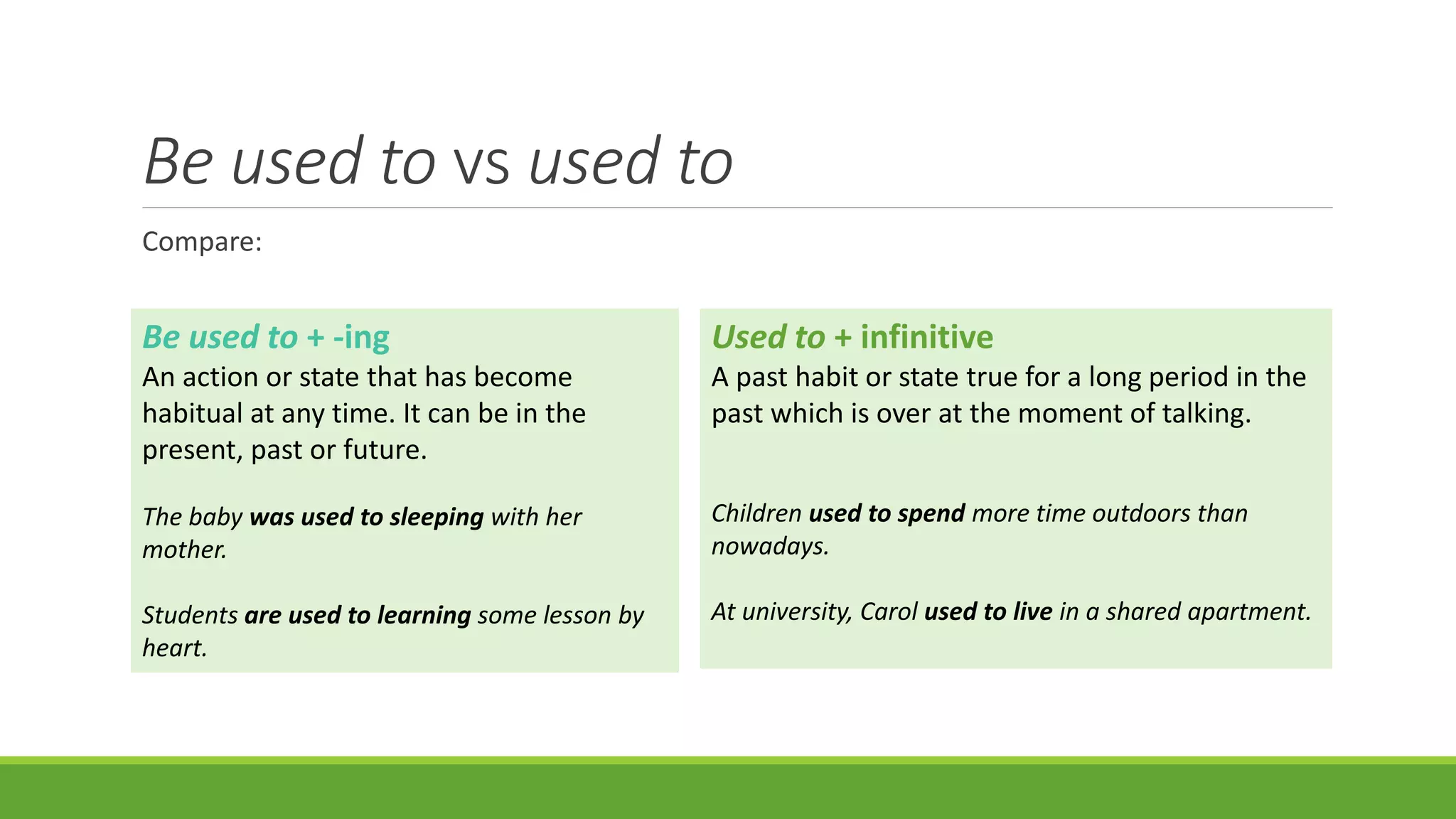 Be used to; get used to | PDF