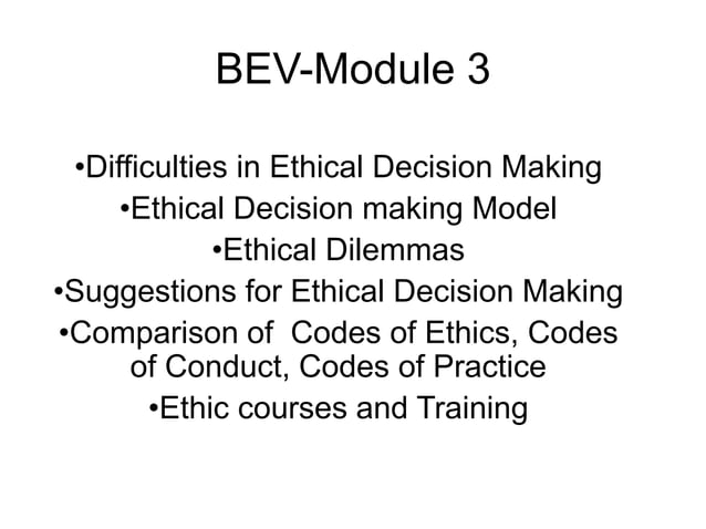 Bev module 3 | PPT