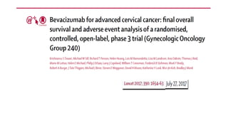 GOG 240 Bevacizumab in carcinoma cervix | PPTX