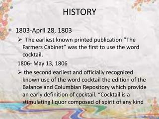 cocktail history | PPTX