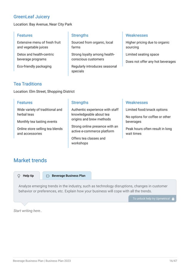 Beverage Business Plan Example | PDF