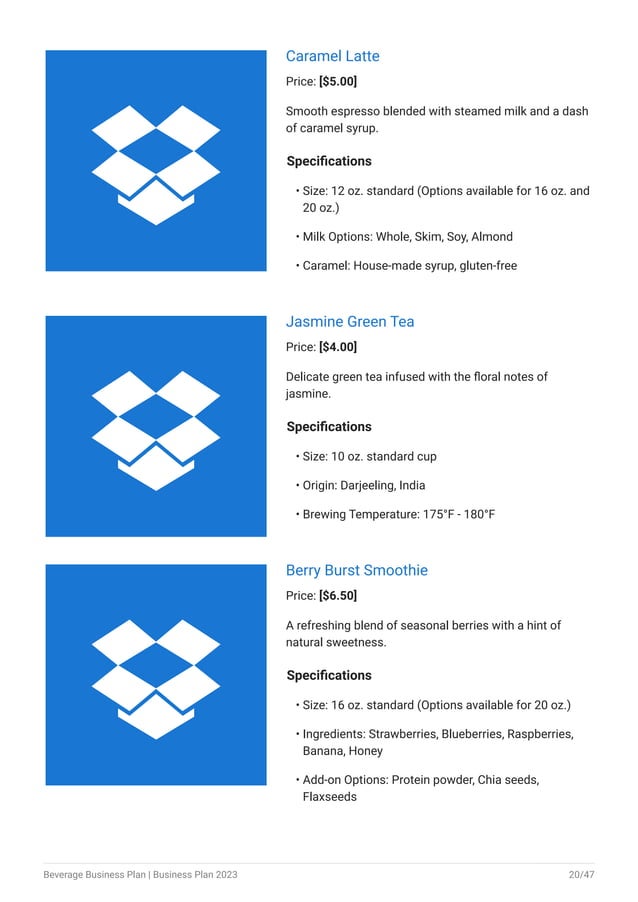 Beverage Business Plan Example | PDF