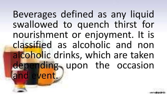 Beverage (1).pptx | Alcoholic Beverages | Food & Drink