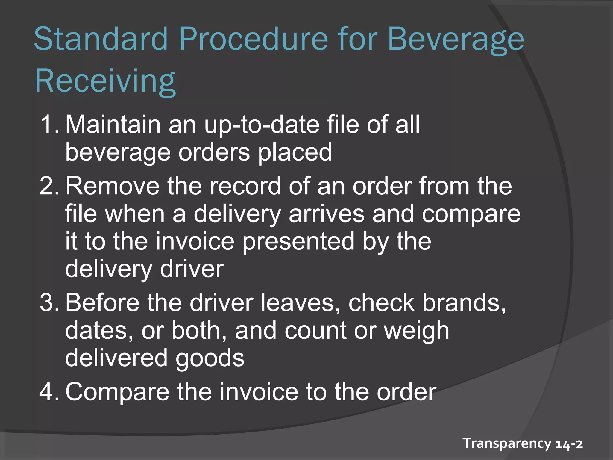 Beverage cost control system and analysis | PPT