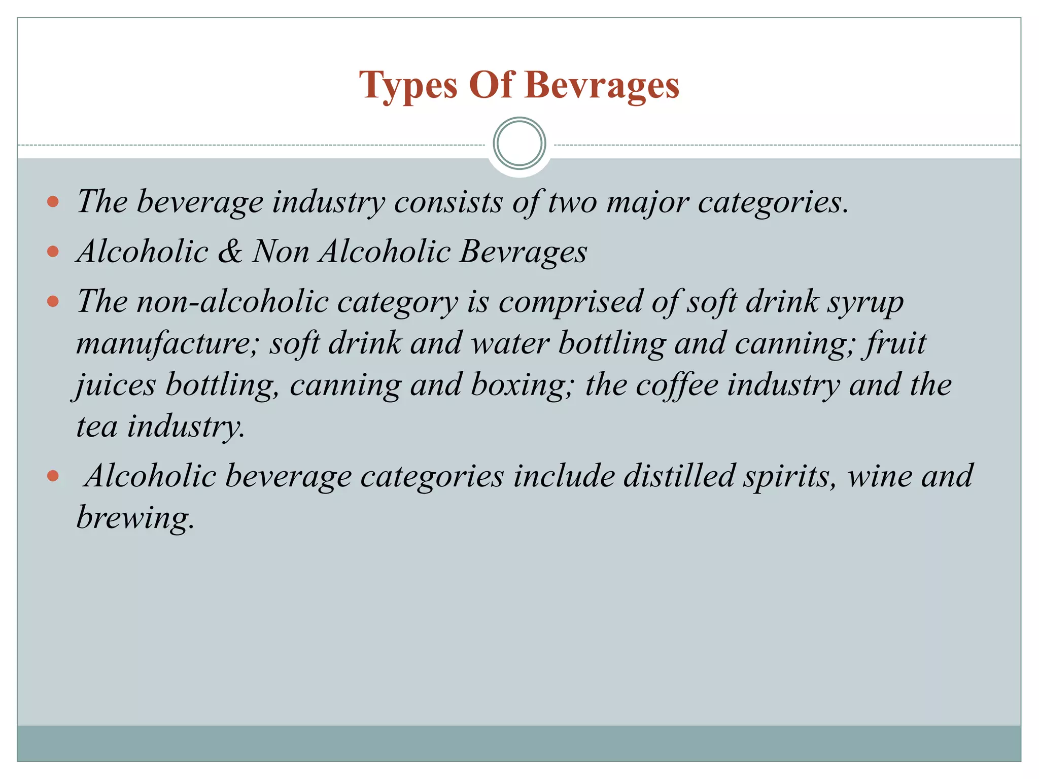 Beverage industry- An Engineering Approach | PPTX