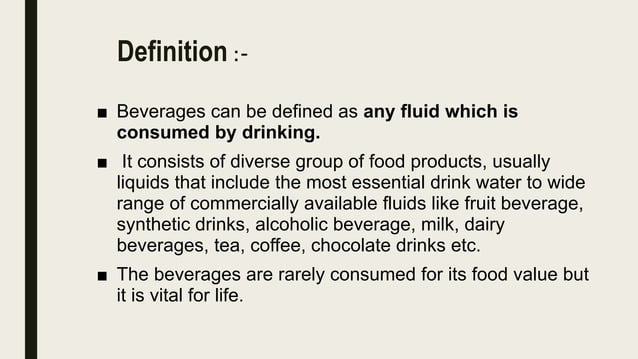 History, scope and present status of beverages industry | PPTX ...