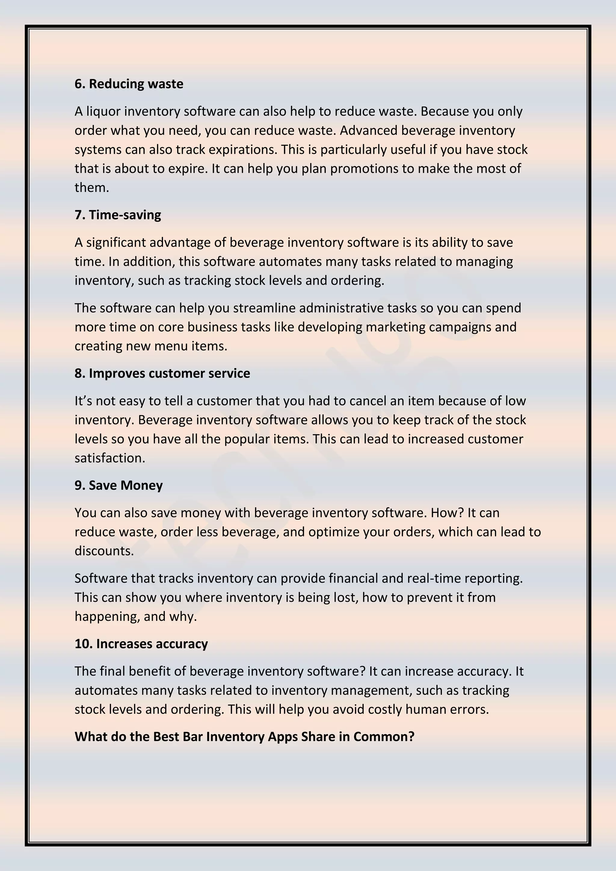 Beverage Inventory Application Development. | PDF