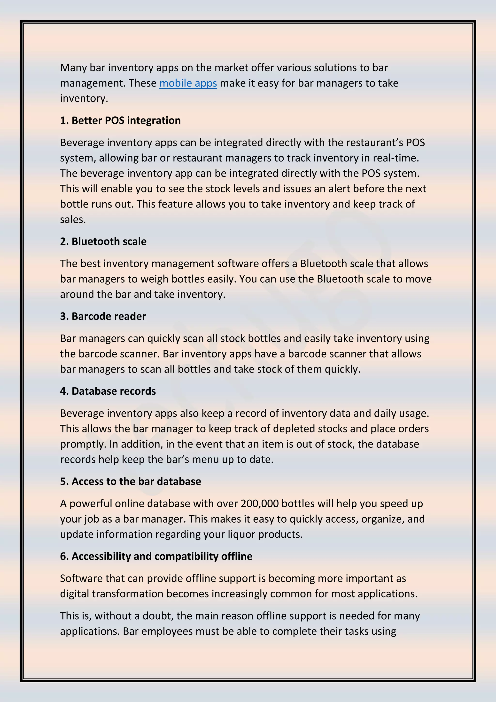 Beverage Inventory Application Development. | PDF