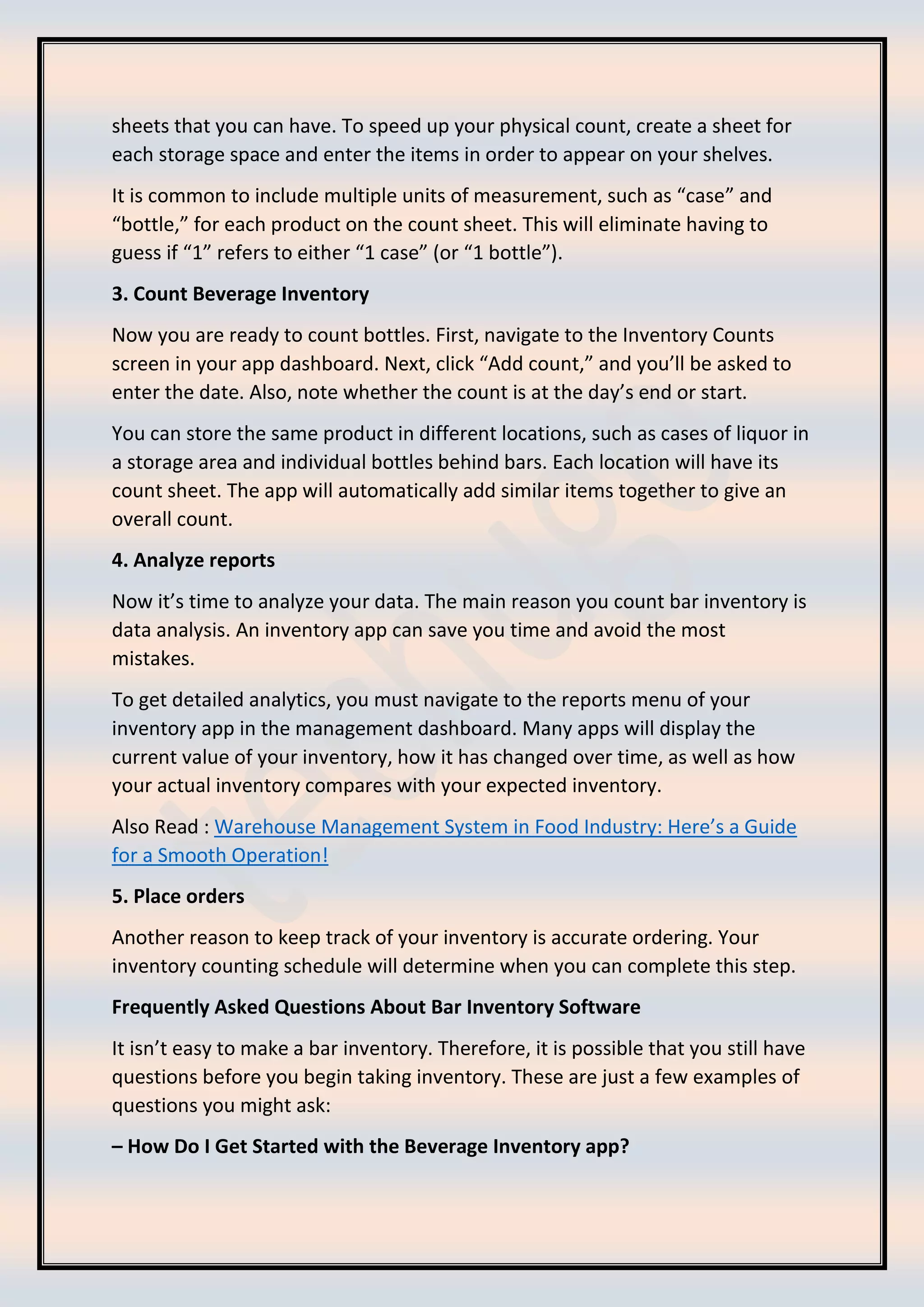 Beverage Inventory Application Development. | PDF