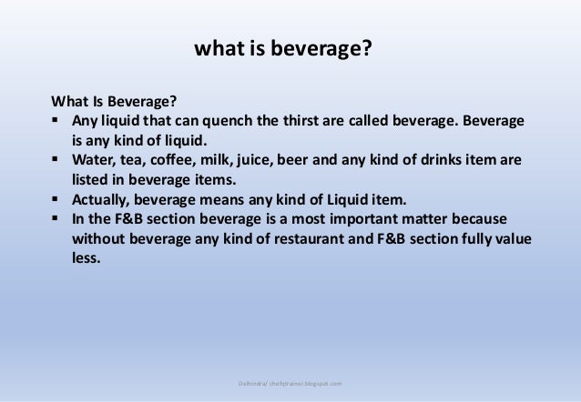 Beverages Meaning