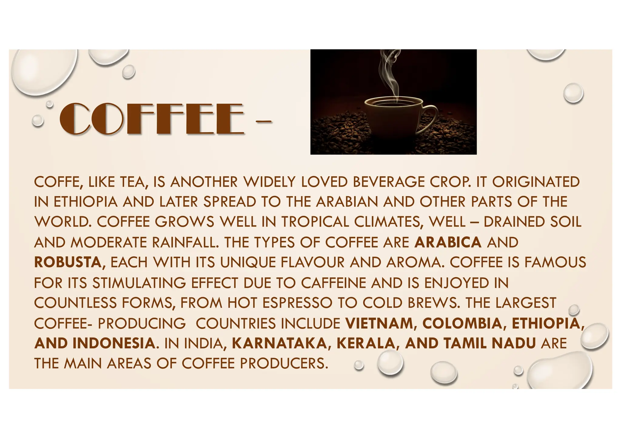 types of agriculture- Beverages Crops 8th std | PDF