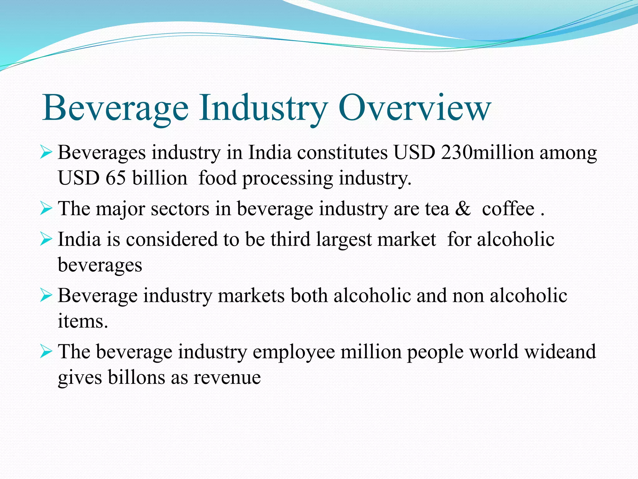 Beverages consumption and marketing in india | PPTX