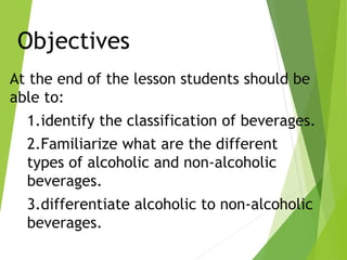 Classifications of Beverages | PPTX
