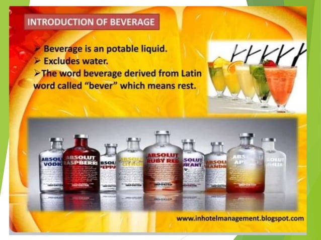 Classifications of Beverages | PPTX | Alcoholic Beverages | Food & Drink