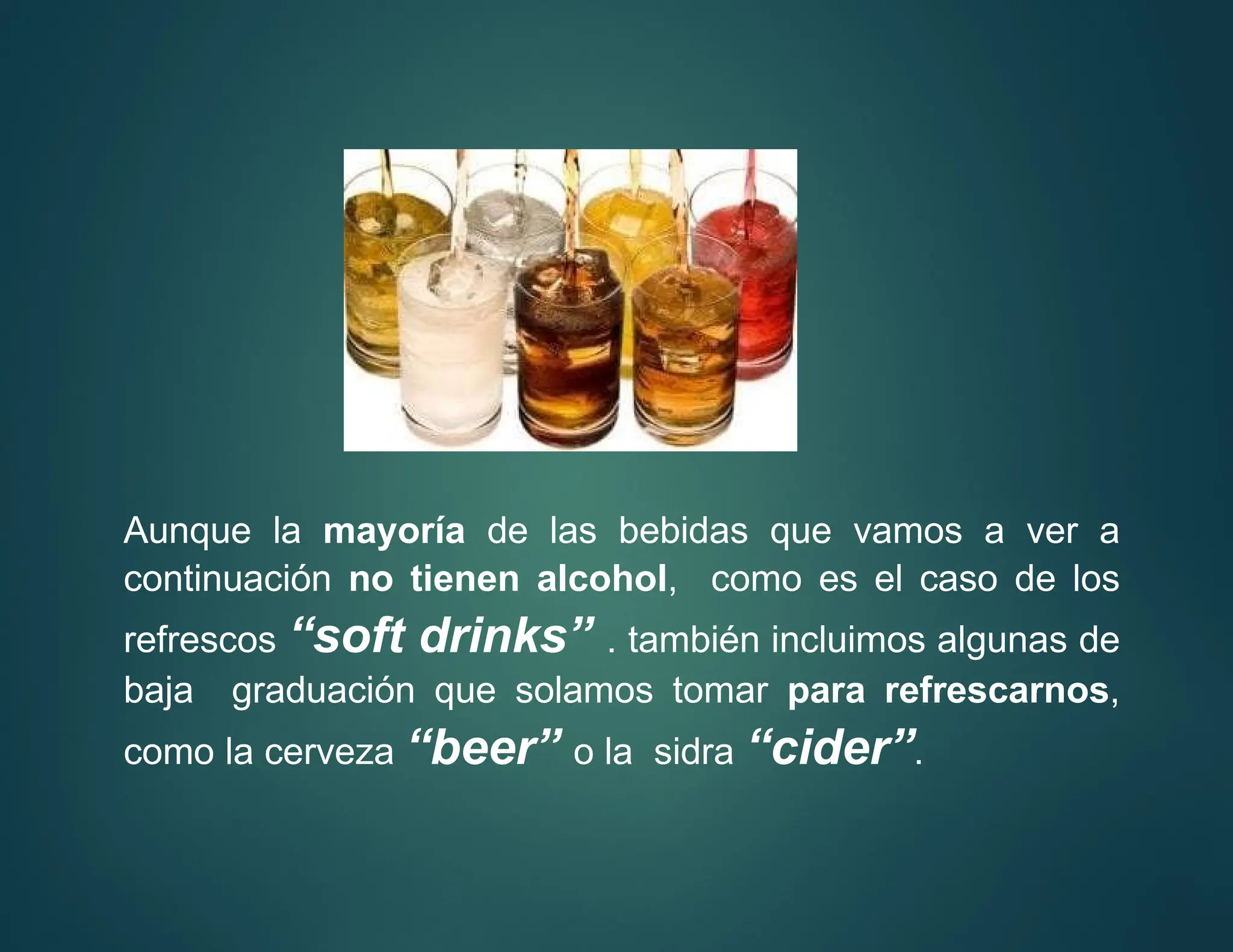 Bebidas en ingles y español con explicación | PPTX | Alcoholic ...