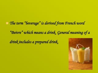 Beverage technology | PPTX