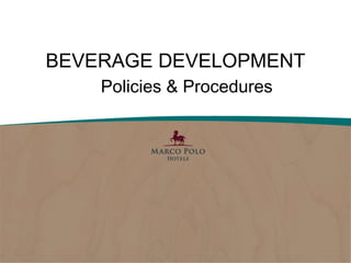Beverage trends and Beverage Operations | PPT