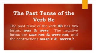Be verb past simple | PPTX