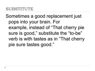 Be verbs eliminate | PPT