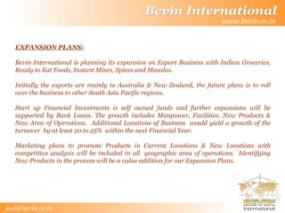 BEVIN INTERNATIONAL | PPT
