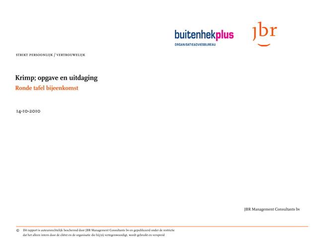 Krimp: opgave en uitdaging | PPT