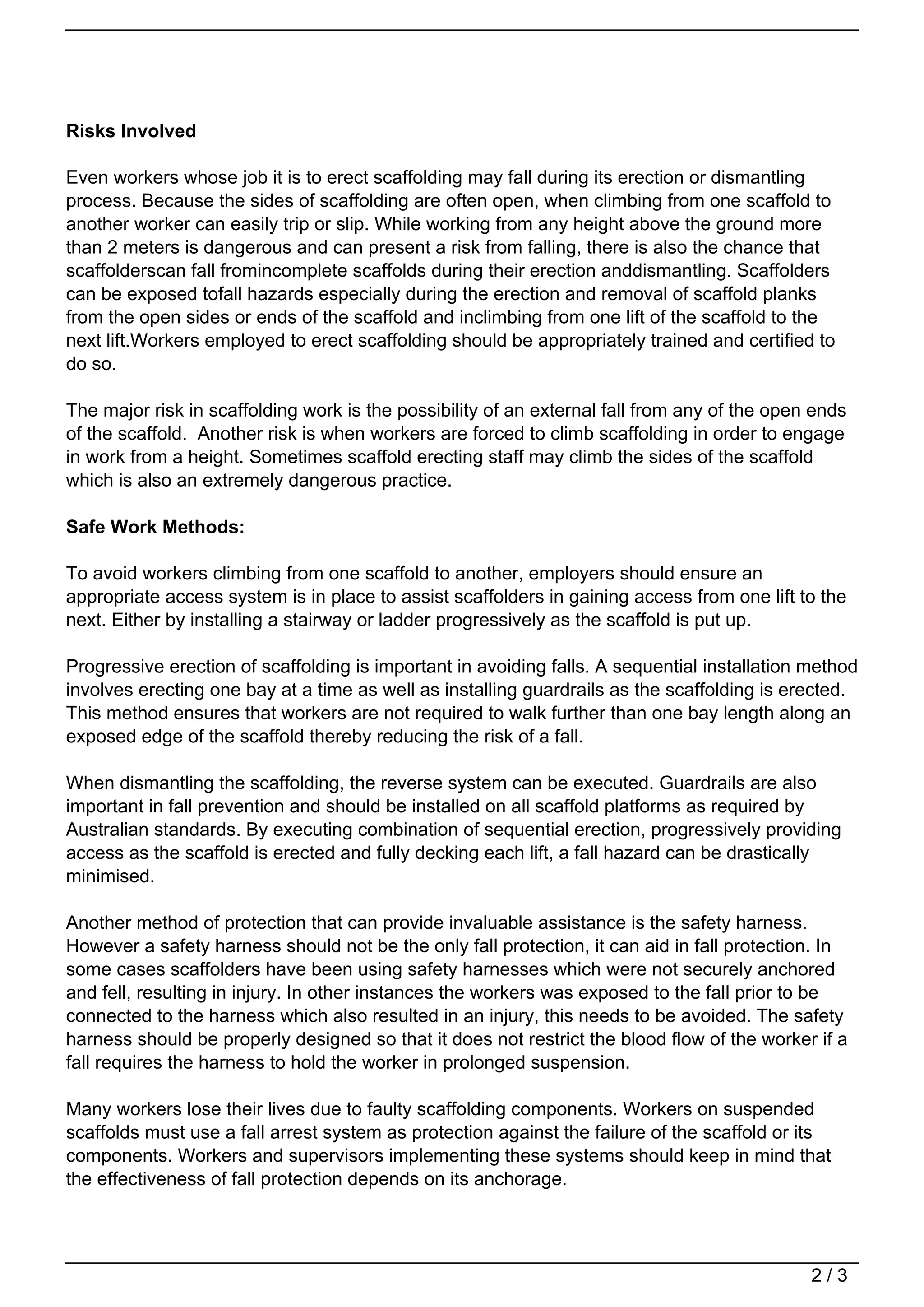 Beware of Scaffolding Dangers on Construction Sites | PDF