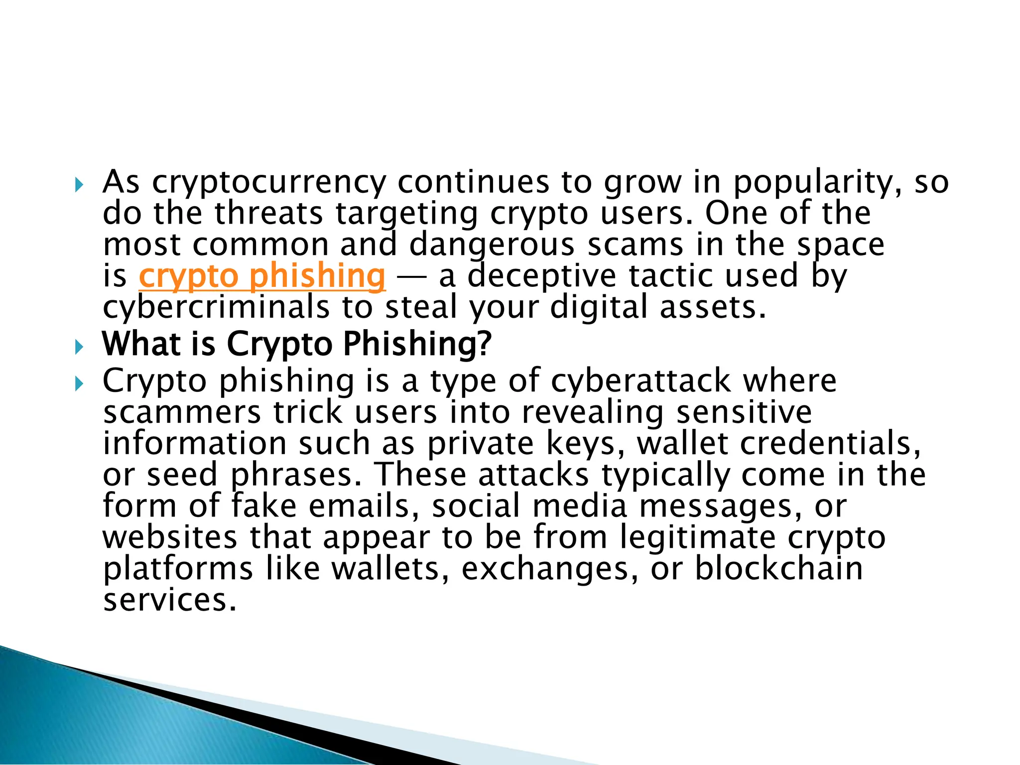 Beware of Crypto Phishing | What is Crypto Phishing? | PDF