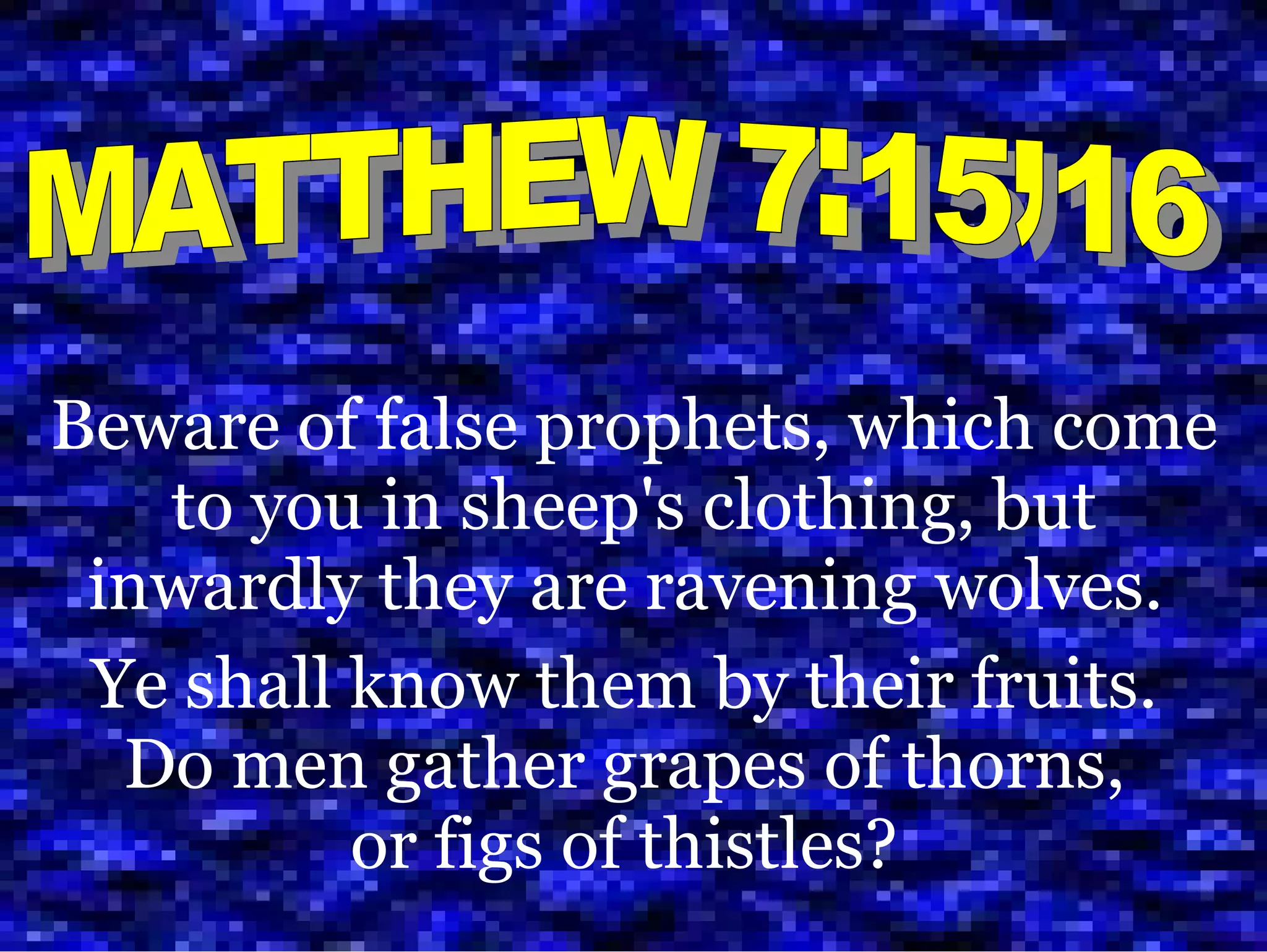 Beware Of False Prophets | PPT