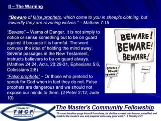 Beware of false prophets | PPT