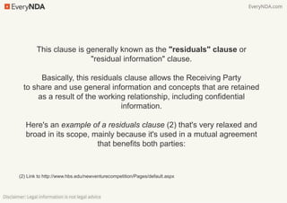 Beware Residuals Clauses in your NDA | PDF