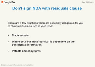 Beware Residuals Clauses in your NDA | PDF