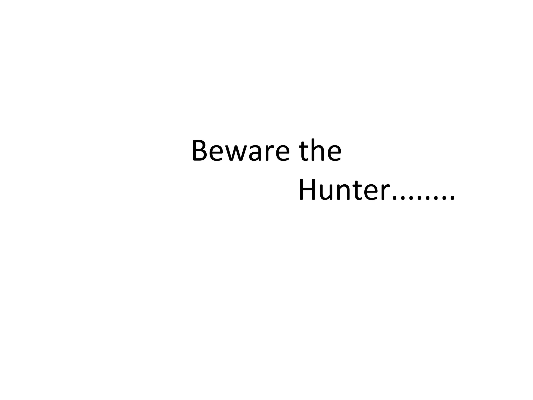 Beware the hunter.... | PPT