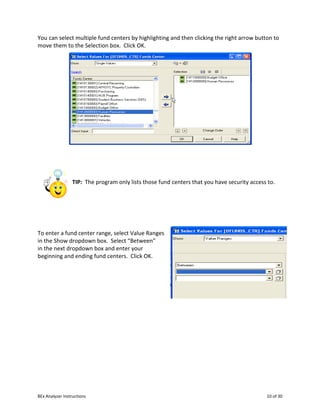 BEx 7. Analyzer Work Instructions | PDF