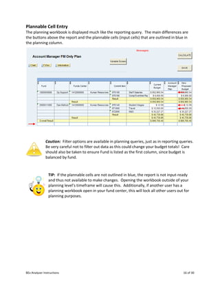 BEx 7. Analyzer Work Instructions | PDF
