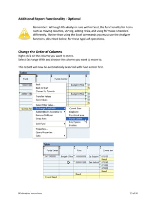 BEx 7. Analyzer Work Instructions | PDF