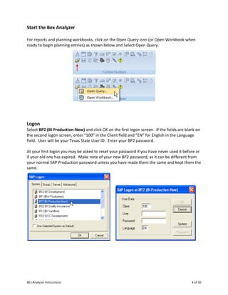 BEx 7. Analyzer Work Instructions | PDF