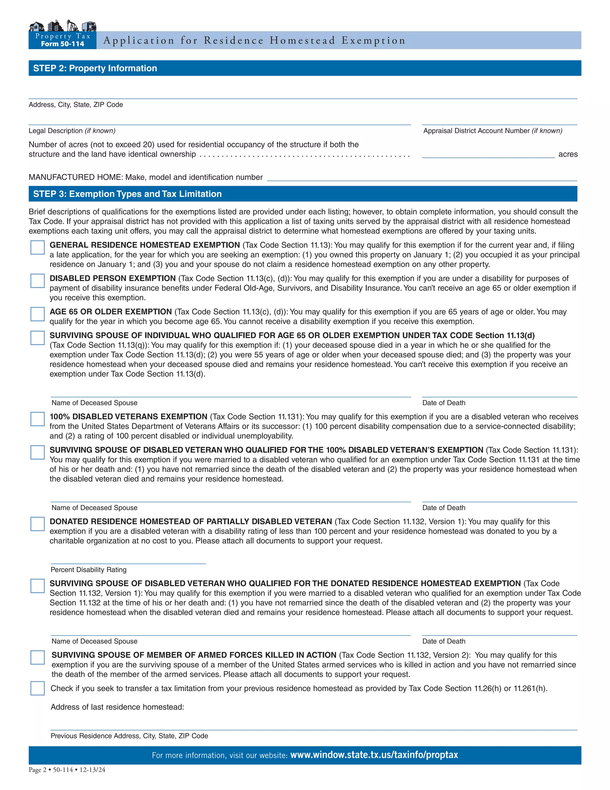Bexar cad homestead exemption | PDF