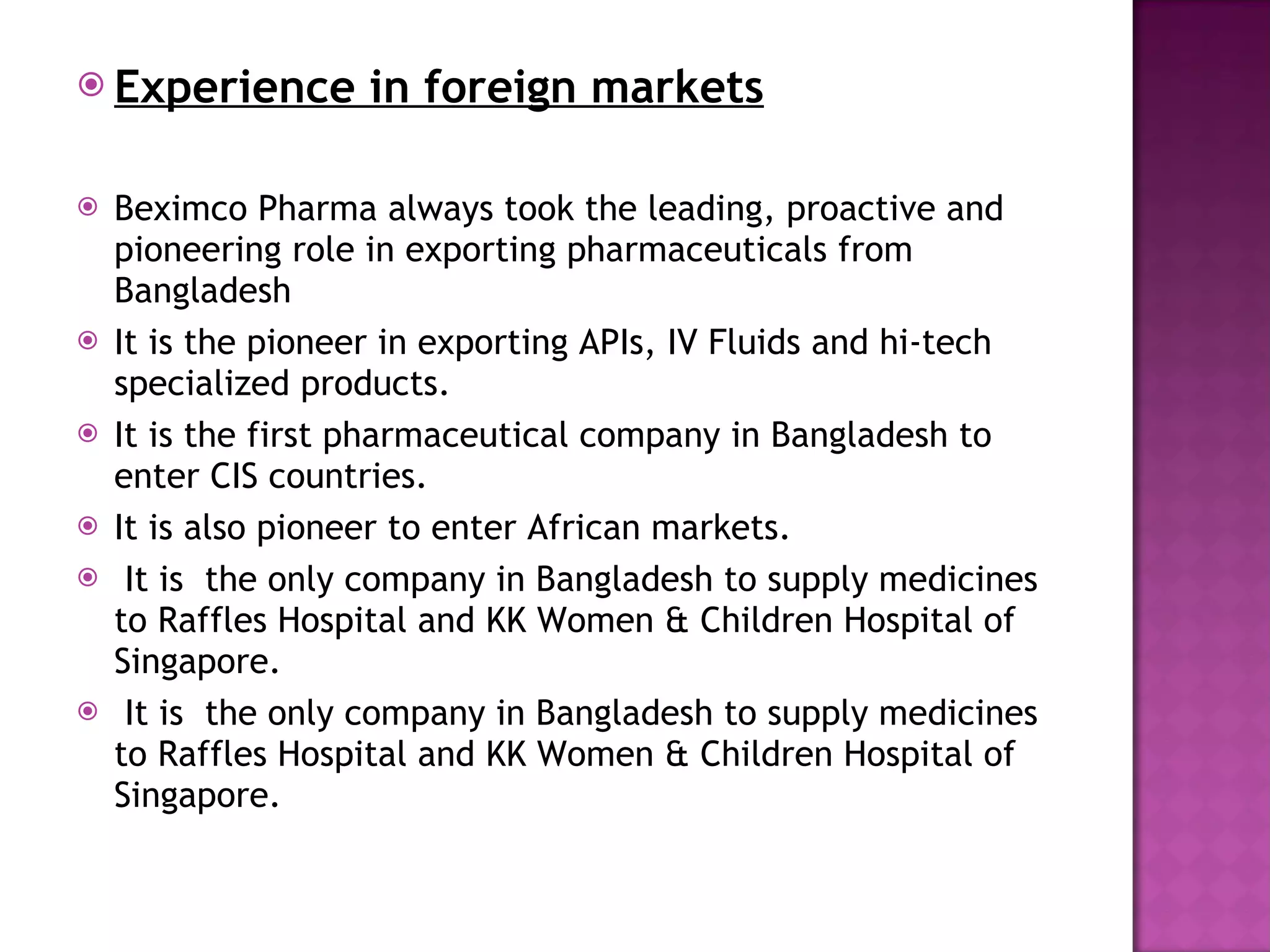 Beximco Pharmaceuticals Presentation - In Bangladesh | PPT
