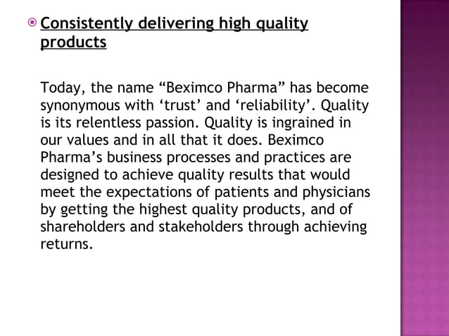 Beximco Pharmaceuticals Presentation - In Bangladesh | PPT