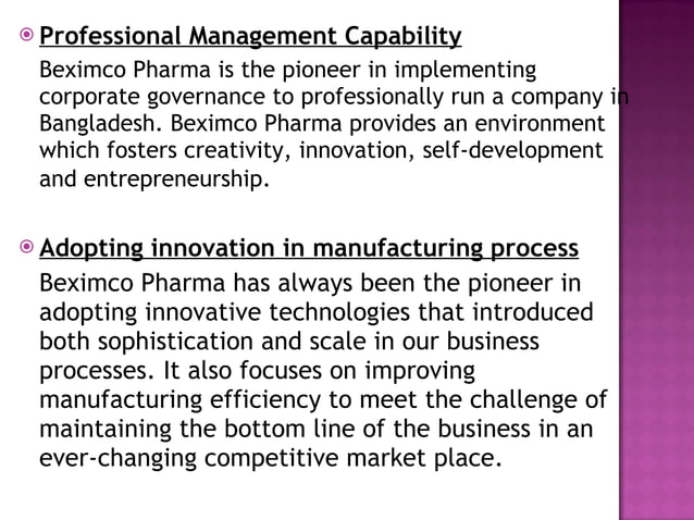 Beximco Pharmaceuticals Presentation - In Bangladesh | PPT