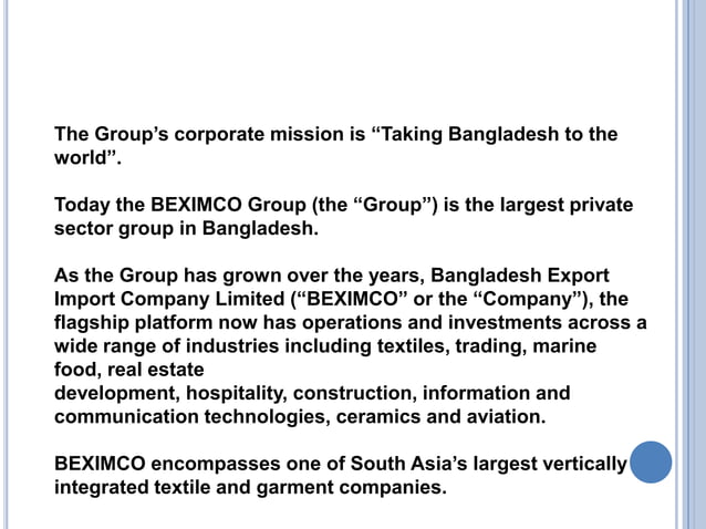 Beximco (bup) | PPTX