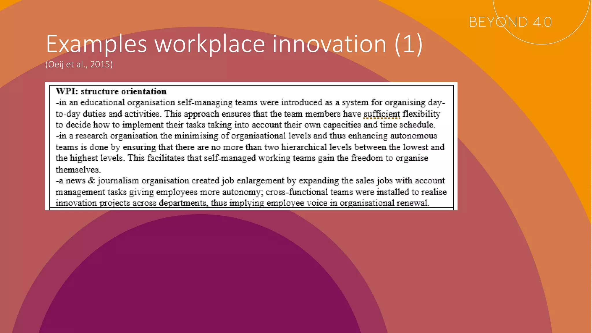 Workplace innovation: Theory, research and practice | PDF