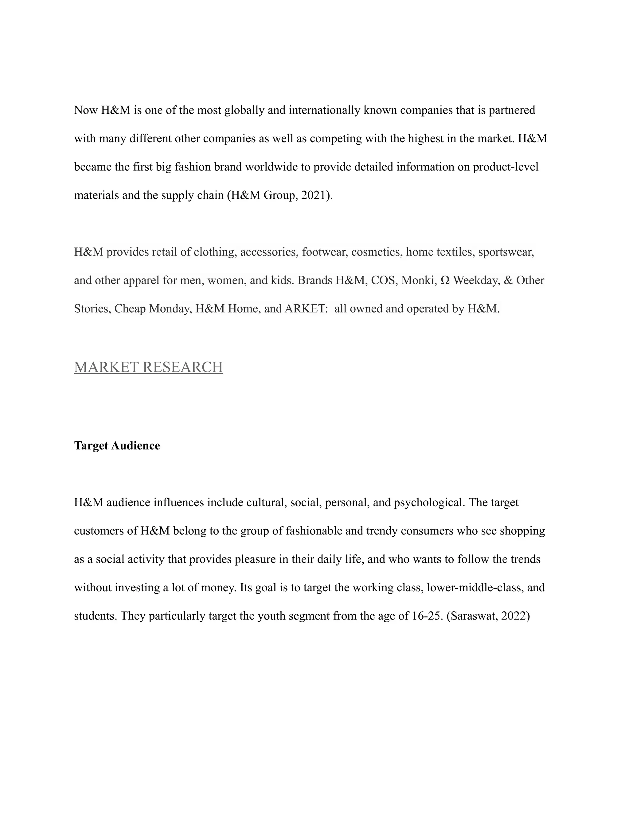 H&M Marketing Plan 2022 | PDF