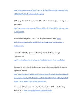 H&M Marketing Plan 2022 | PDF