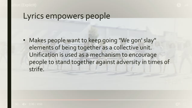 G324 Analysis: Beyoncé - Formation | PPTX | Music | Entertainment