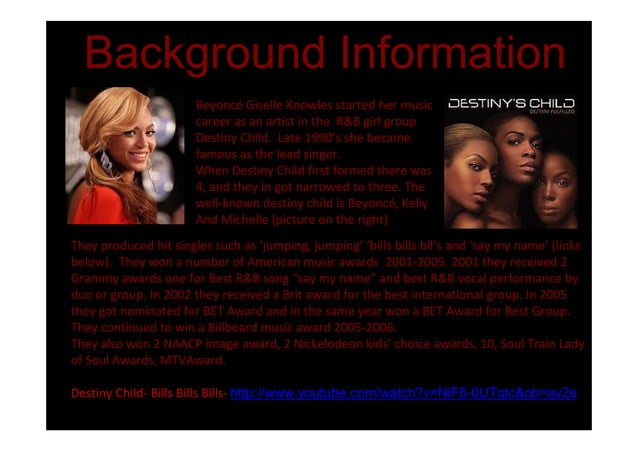 Beyonce influence presentation.... | PPT