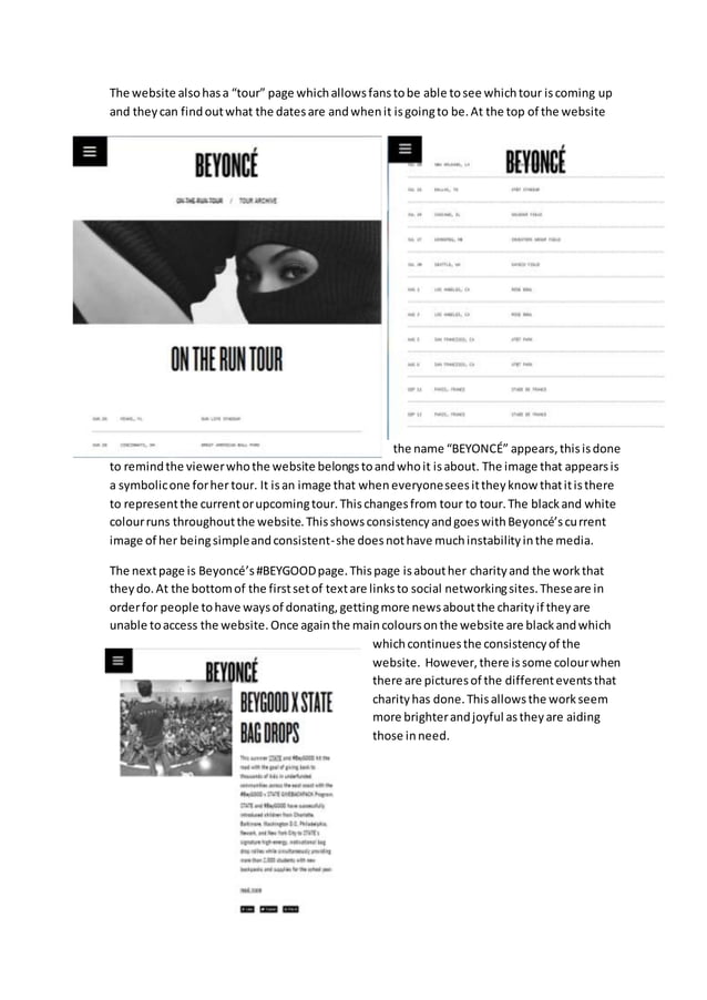 Beyonce website analysis | PDF