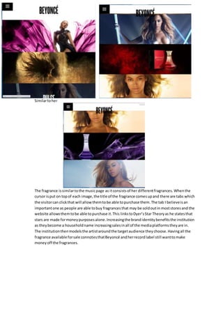 Beyonce website analysis | DOCX