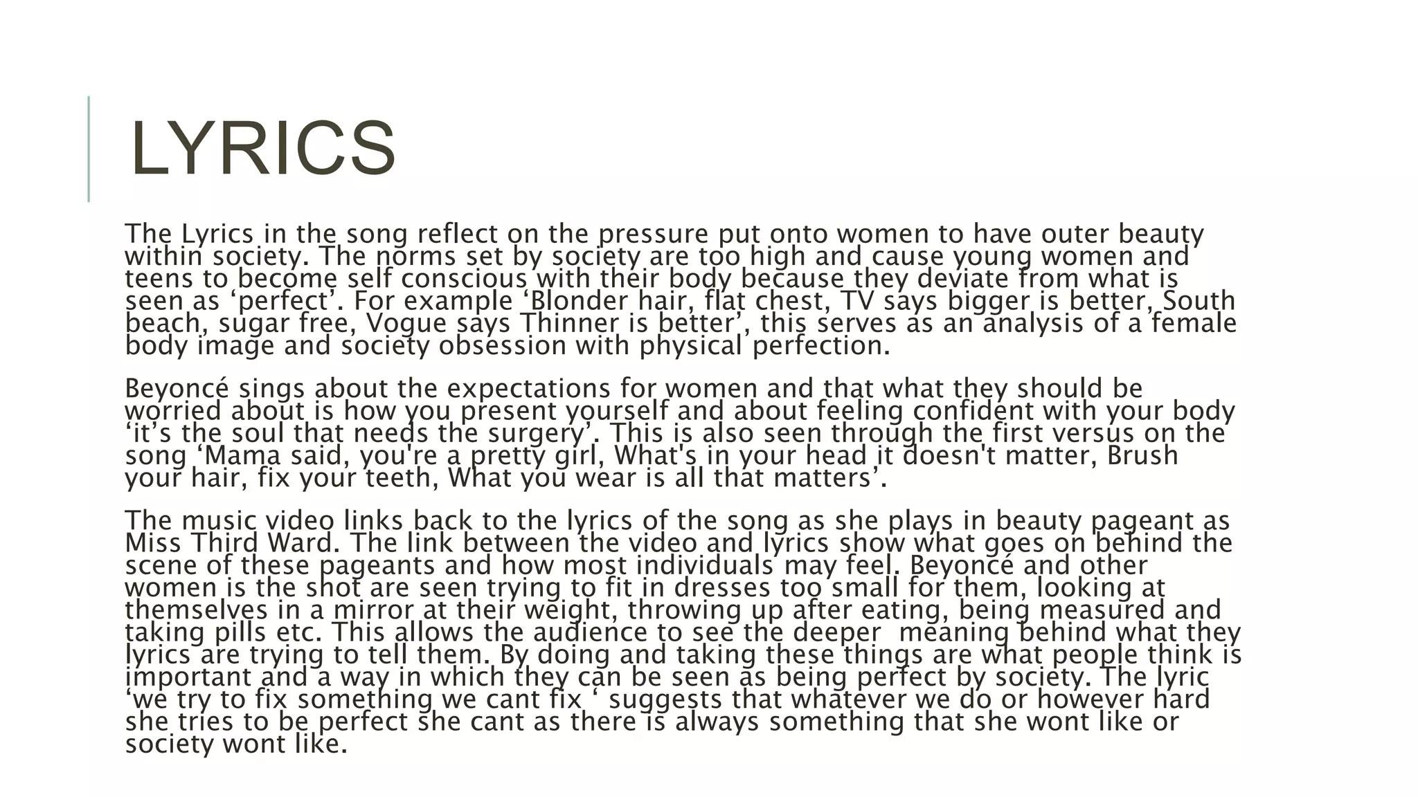 Beyoncé – pretty hurts | PPTX