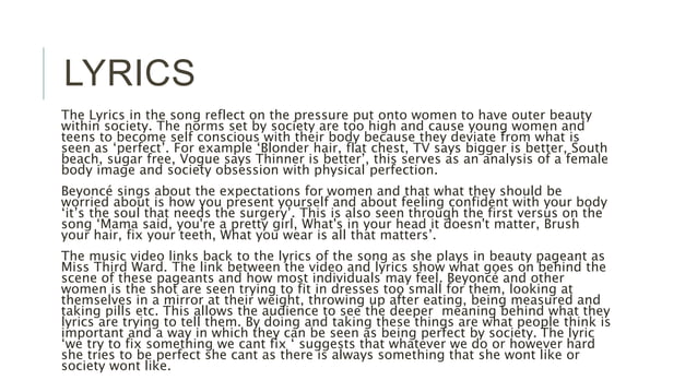 Beyoncé – pretty hurts | PPTX